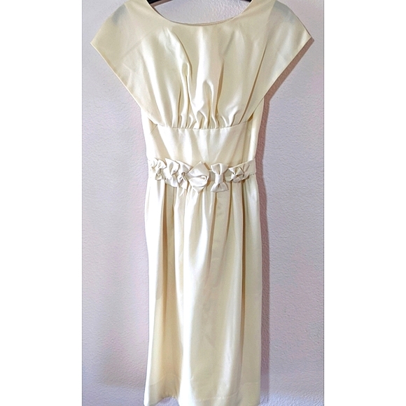 Ports 1961 | Dresses | Ports 961 Cream Wool And Silk Belted Midi Dress ...